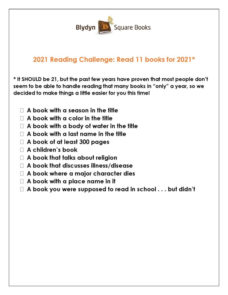 2021 Reading Challenge – Blydyn Square Books