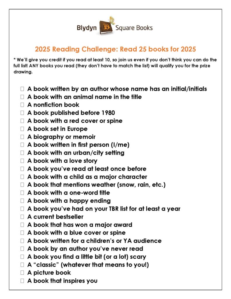 2025 Reading Challenge – Blydyn Square Books